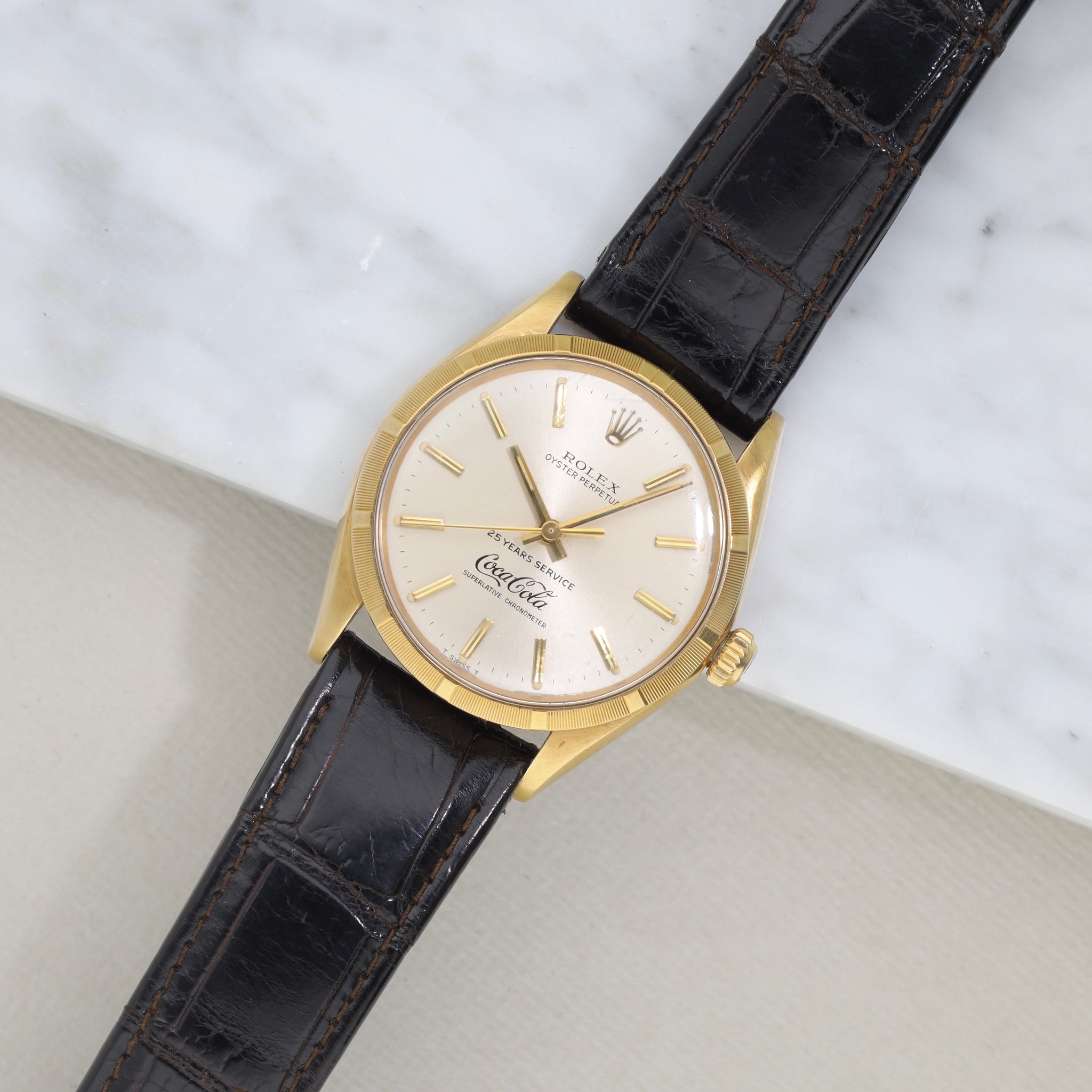 Rolex Oyster Perpetual 1003 "Coca Cola 25 years dial " in 18k yellow g